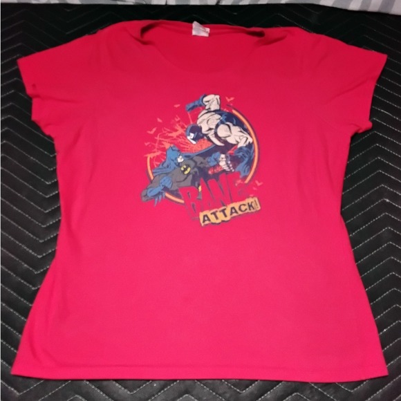 Tops | Vintage Womens Red Batman Bane Attack Comic Graphic Tshirt Size ...